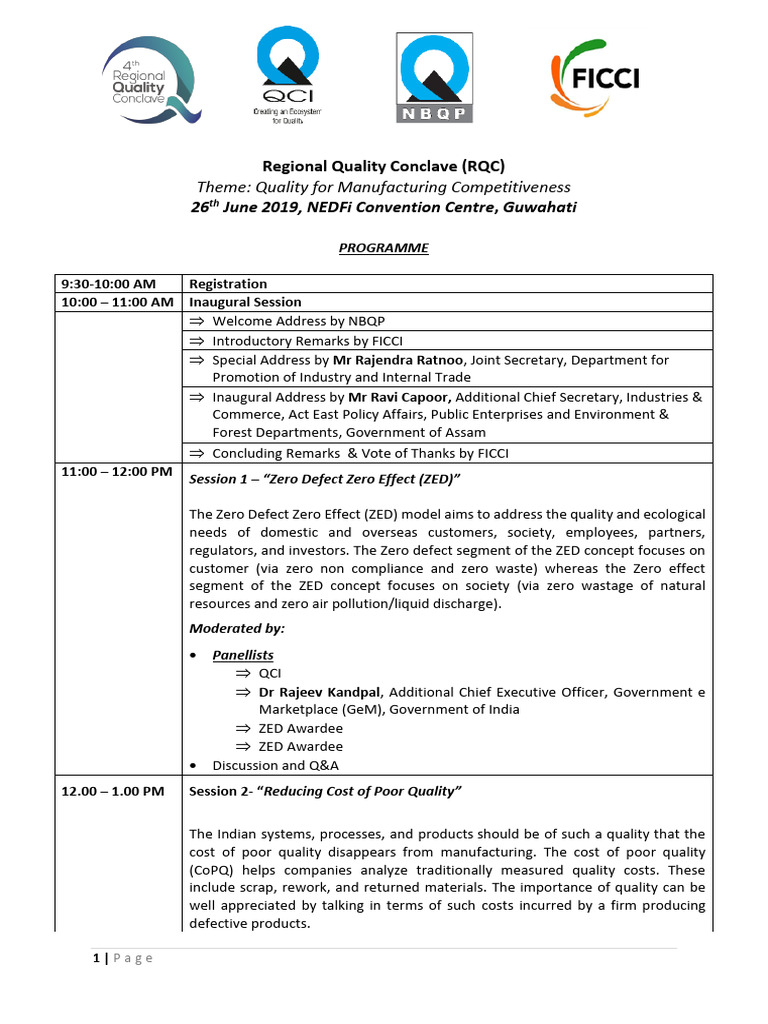 Draft Programme 4th RQC - r2 | PDF | Economies