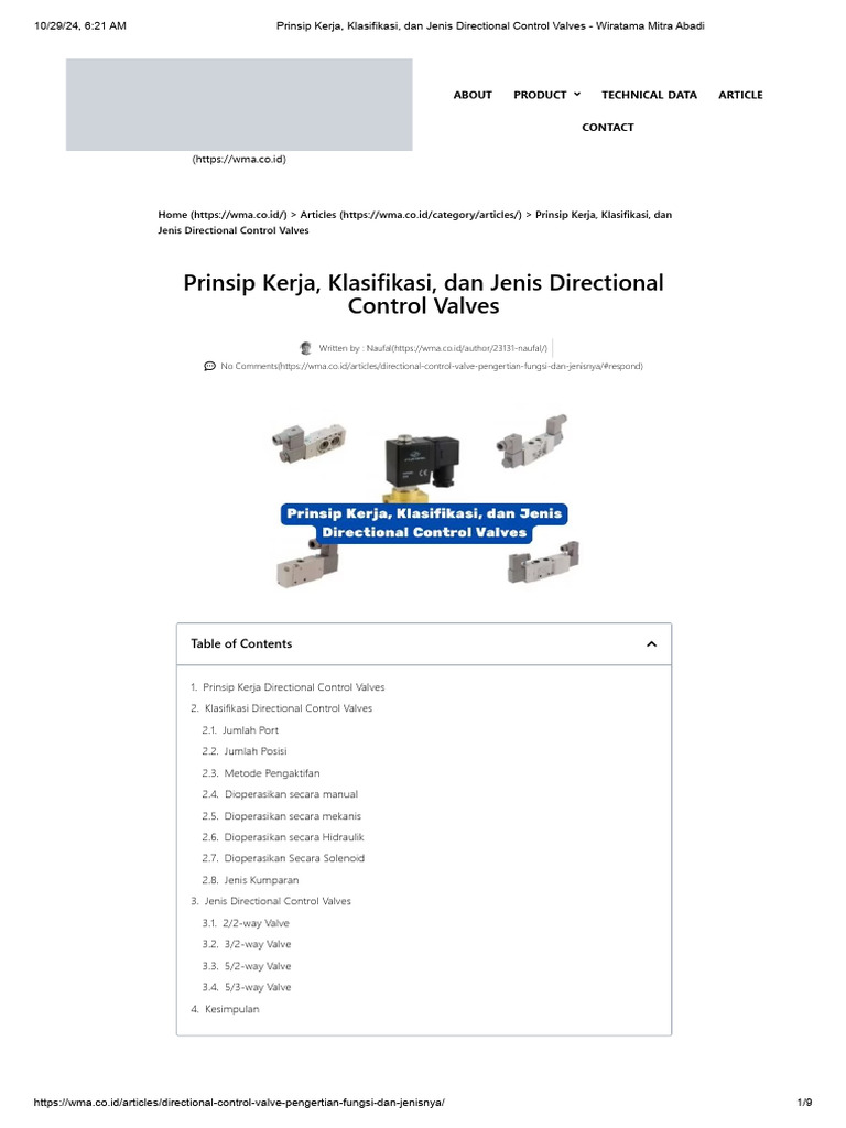 Prinsip Kerja, Klasifikasi, Dan Jenis Directional Control Valves ...