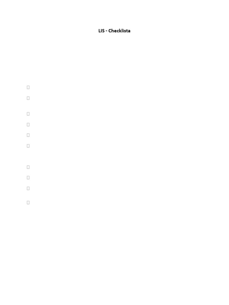 LIS Checklista | PDF