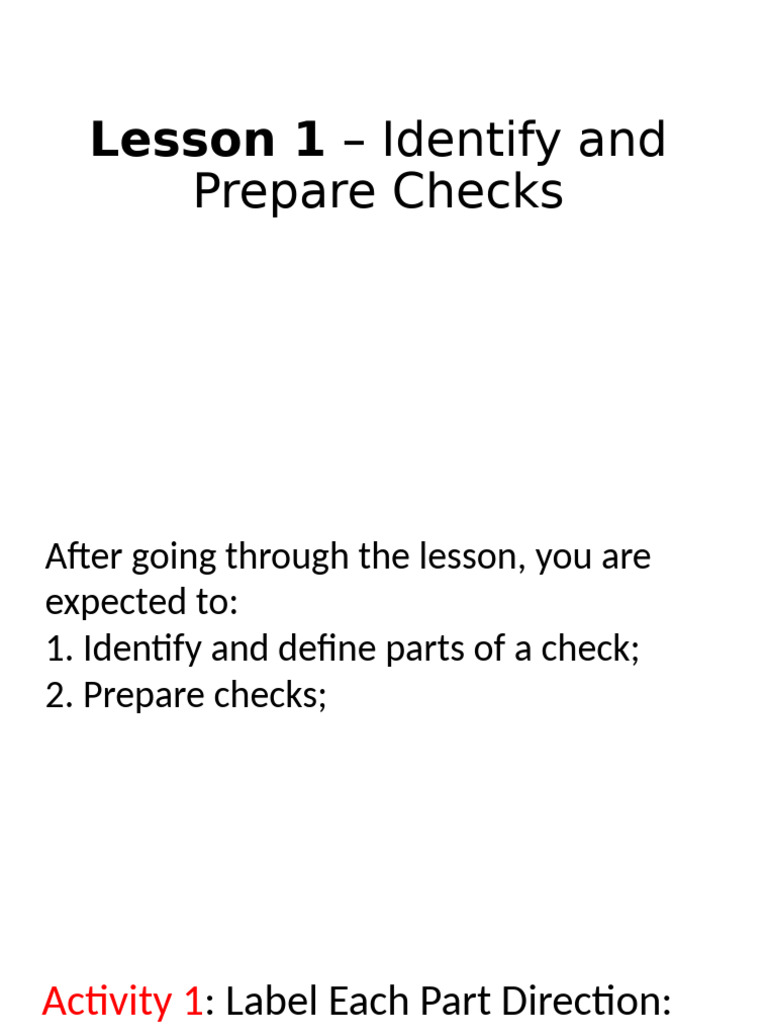 Identify and Prepare Checks | PDF | Cheque | Payments