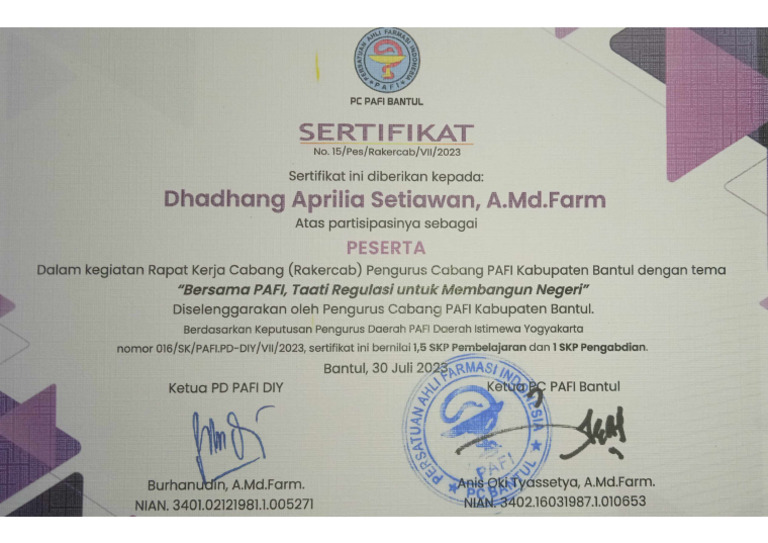 Sertifikat 2023c | PDF