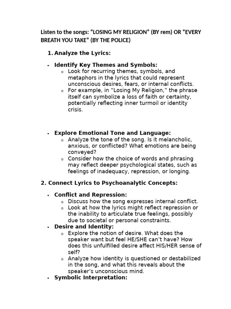 Song Criticism Psychoanalytic | PDF | Psychoanalysis | Symbols