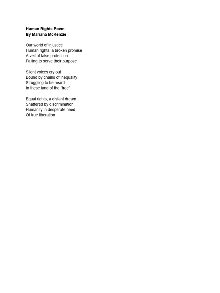 Human Rights Poem | PDF | Law
