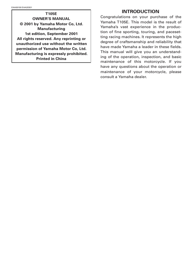 Manual de Usuario Yamaha Crypton (2001) (72 Páginas) | PDF