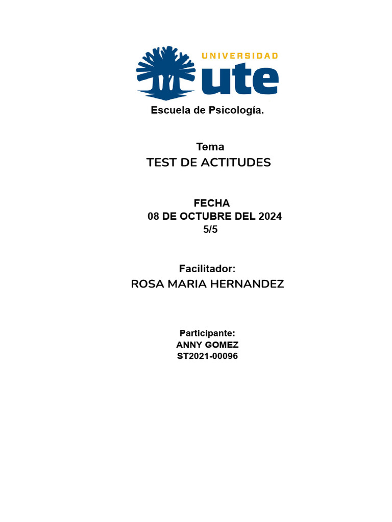 Test de Actitudes 1 | PDF