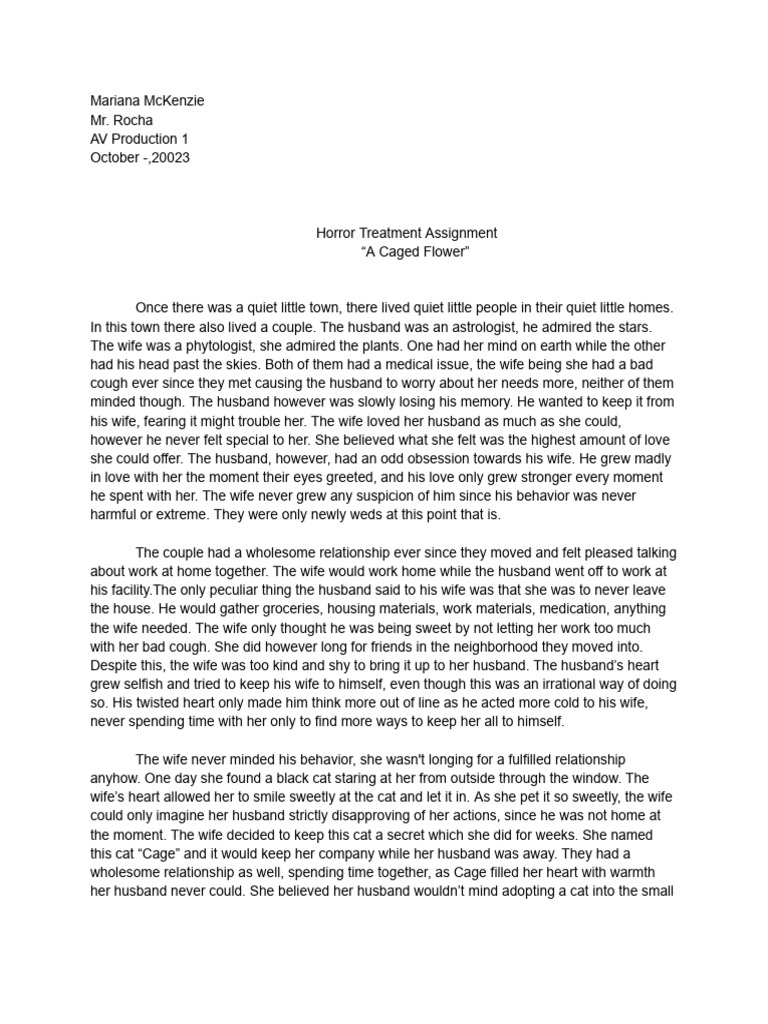 Horror Treatment assignment | PDF