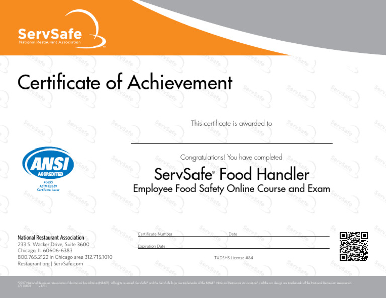 ServSafe Food Handler Certification Details | PDF