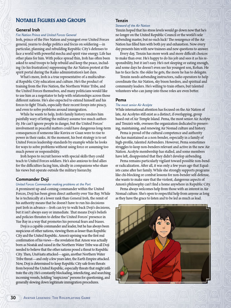 Avatar Legends: Key Figures & Groups | PDF