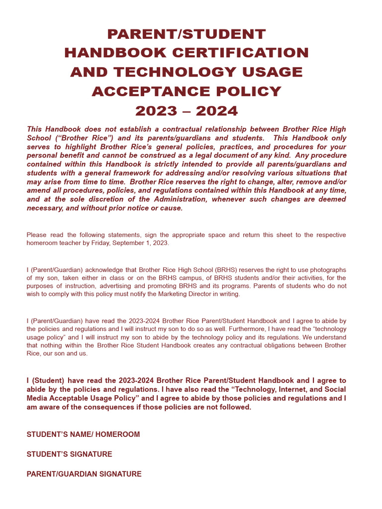 2023-2024-Handbook | PDF | Catholic Church | Debit Card