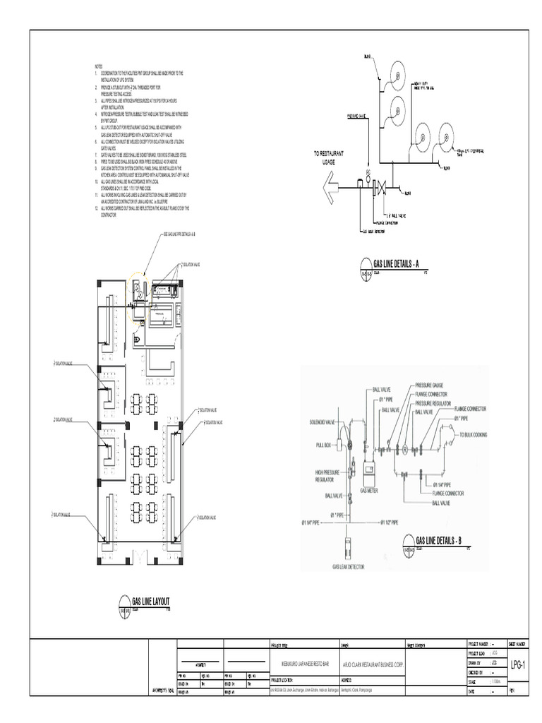 LPG-1 LPG Layout, Notes & Details | PDF | Valve | Leak