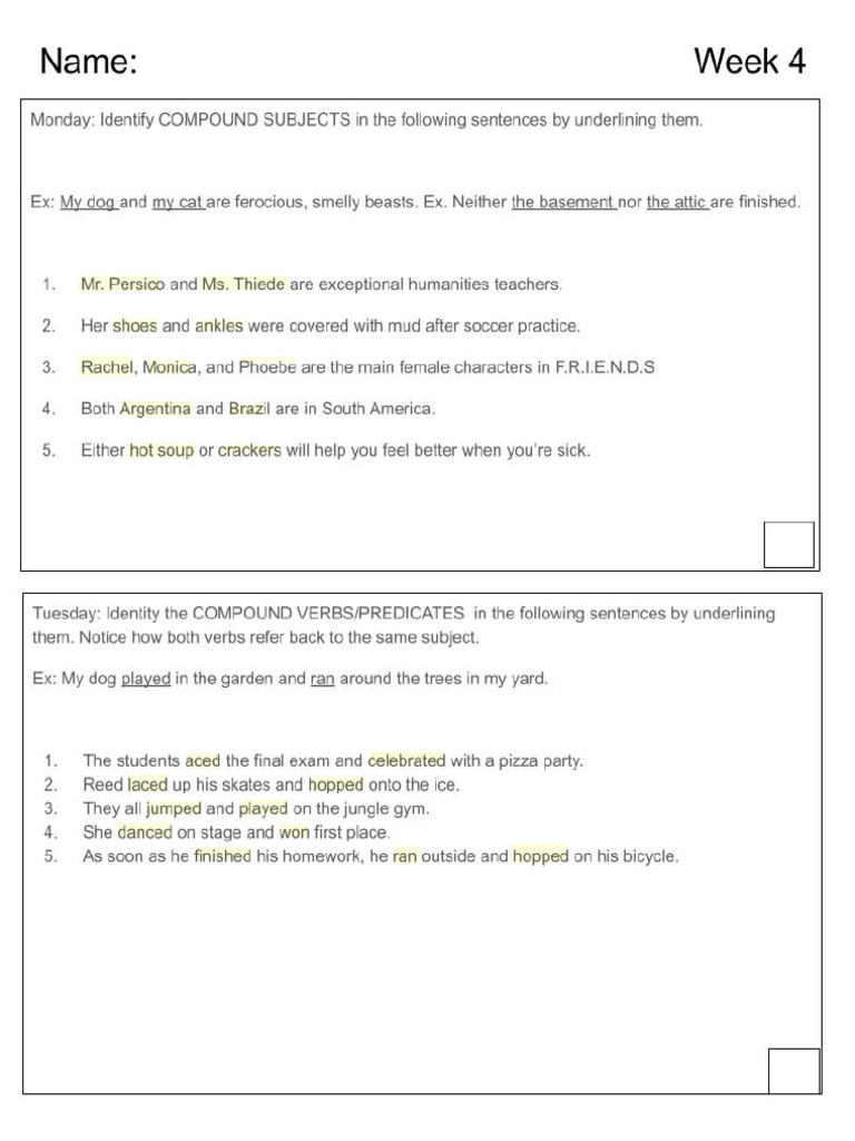 7th Weekly Grammar Review - 2023-9 | PDF