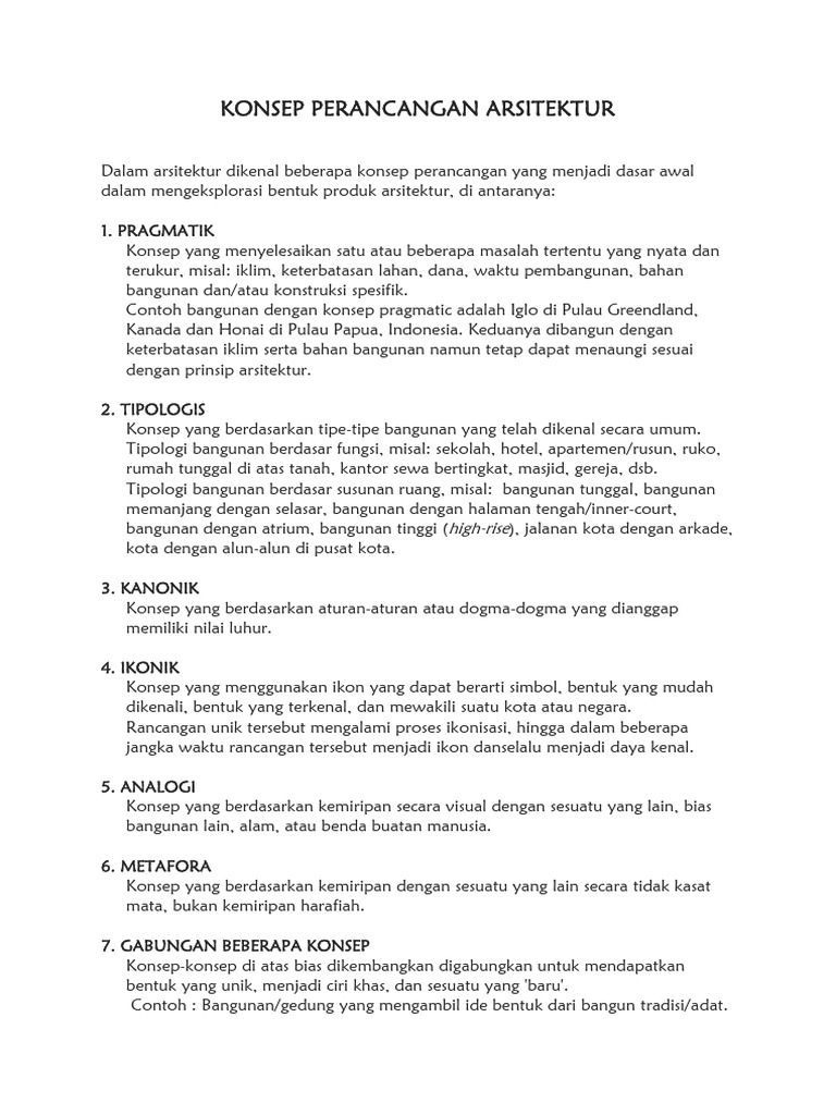 03 Konsep Perancangan Arsitektur | PDF