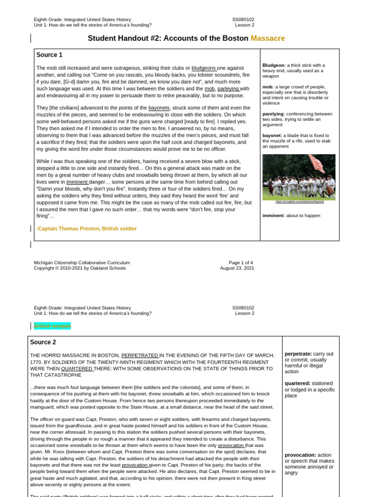 Lesson 2 Supplemental Materials | PDF | Bayonet