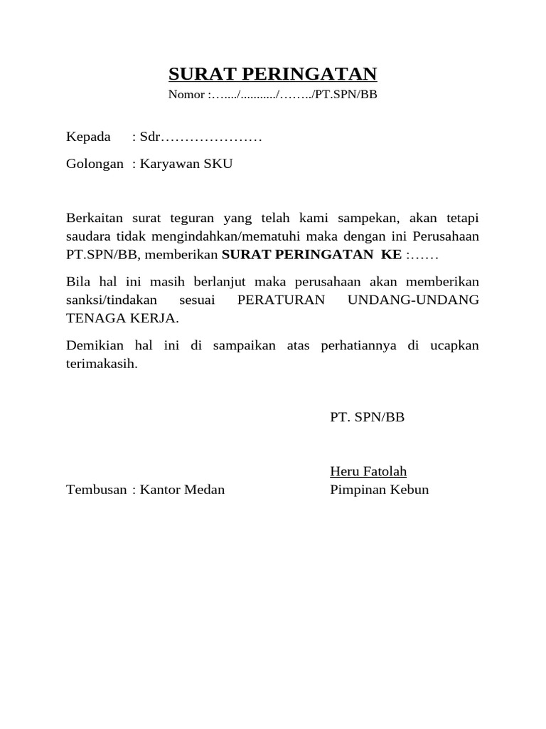 Surat Peringatan | PDF