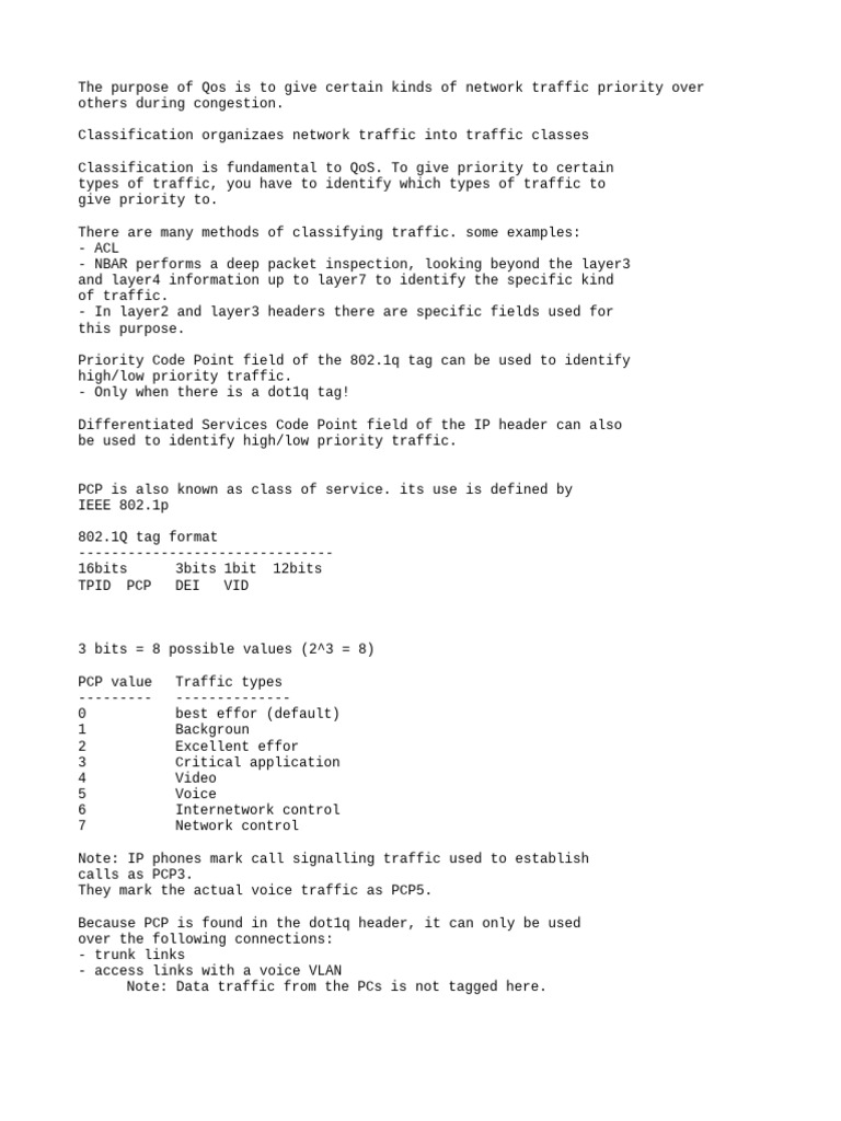 Understanding QoS Traffic Classification | PDF | Internet Architecture ...
