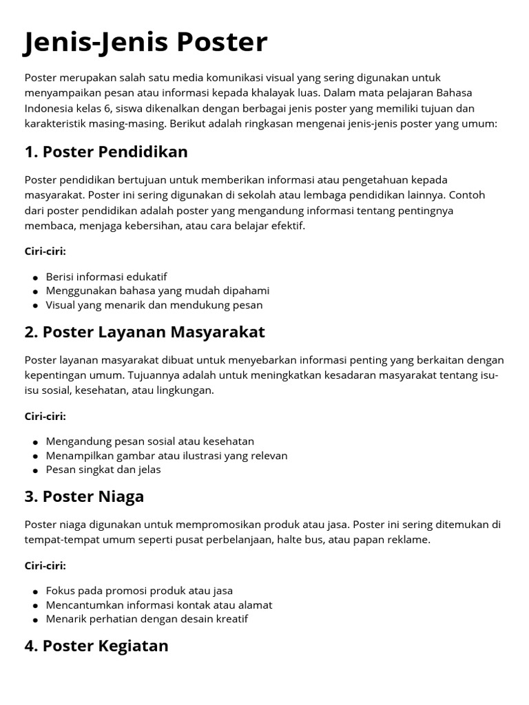 Jenis-Jenis Poster - 20241028 - 071537 - 0000 | PDF