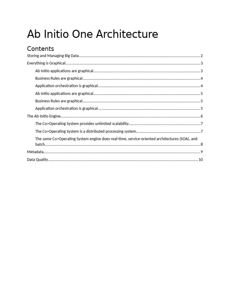 Ab Initio One Architecture | PDF | Databases | Metadata