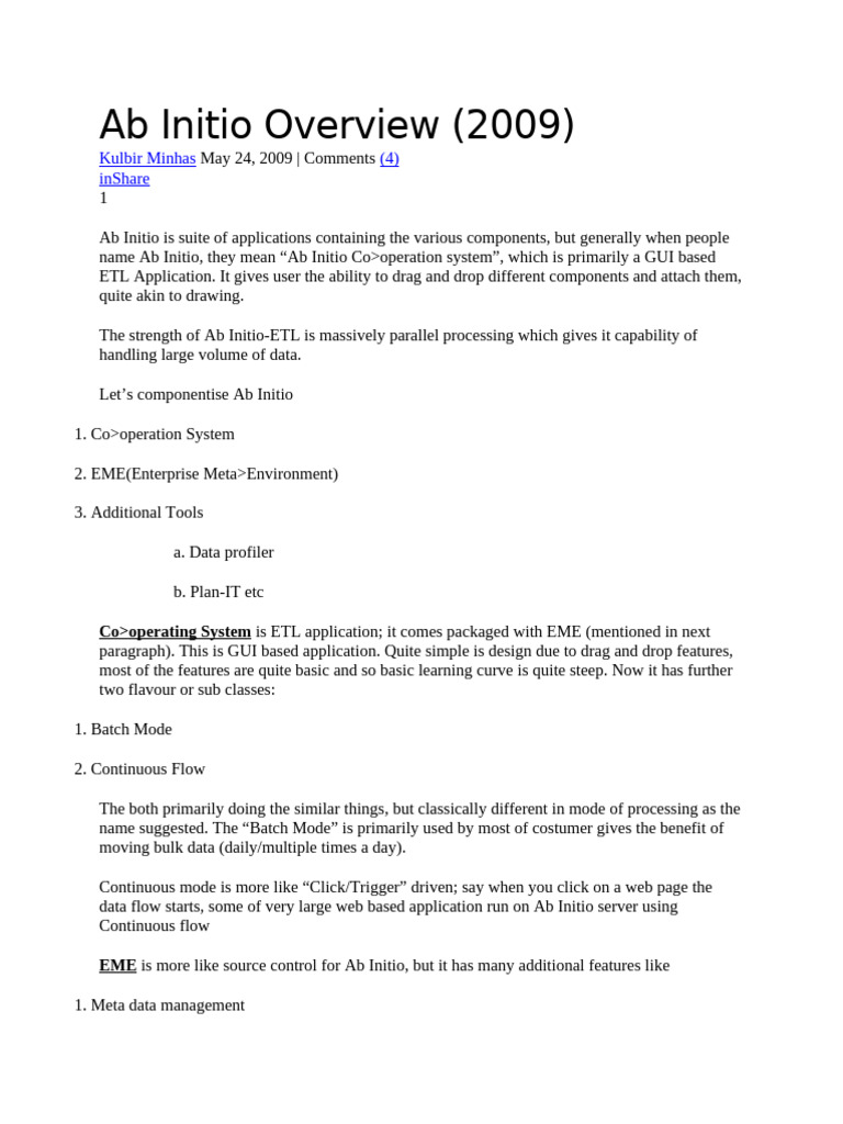 Ab Initio Overview | PDF | Metadata | Information Technology Management