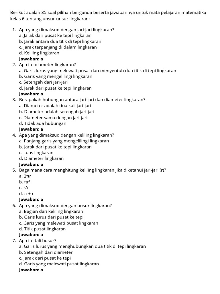 Berikut Adalah 35 Soal Pilihan Ganda Beserta Jawabannya Untuk Mata Pelajara - 20241014 - 110335 ...