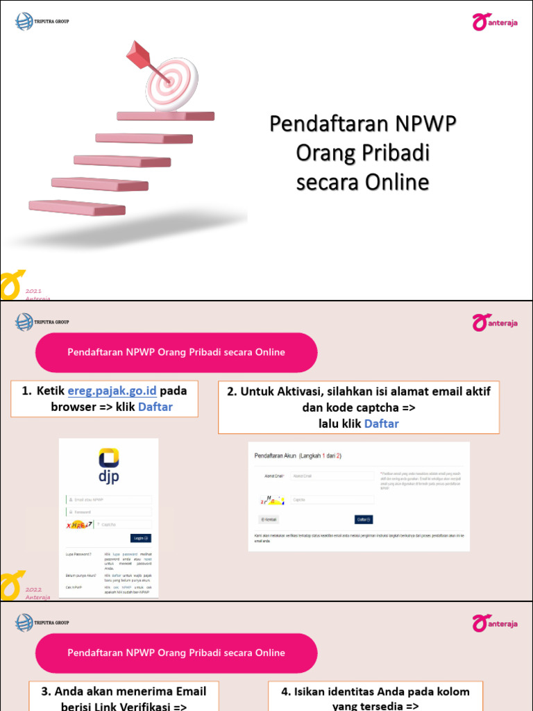 Tutorial Pendaftaran Online NPWP Orang Pribadi & Pengupdatean Data NPWP Di Prohace | PDF ...