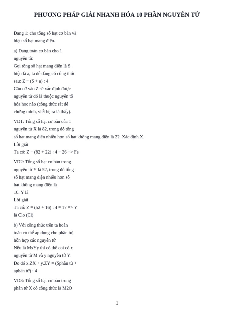 Phuong Phap Giai Nhanh Hoa 10 Phan Nguyen Tu | PDF