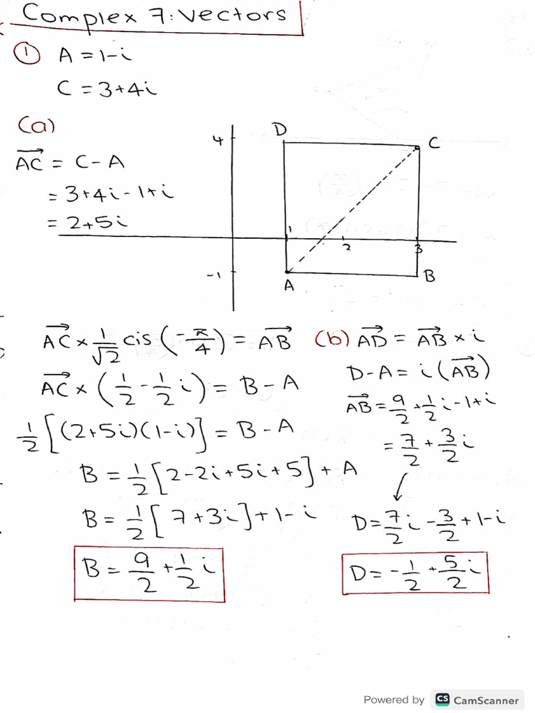 Complex Numbers 7 - Vectors - The Grind Solutions | PDF