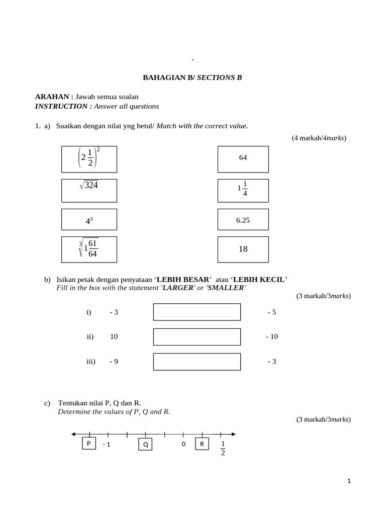 Soalan PPT Ting. 1 2023 - Bahagian B | PDF