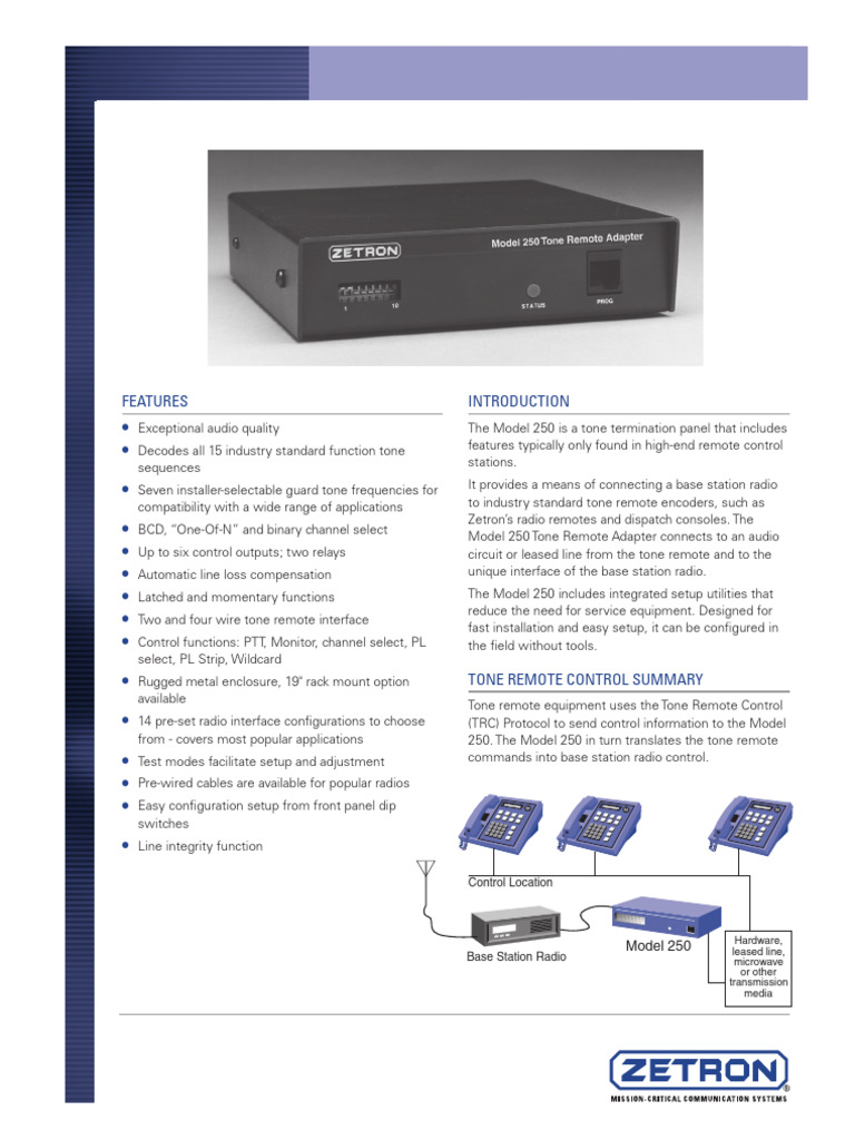M250 - Ce - Tone Remote Adapter | PDF | Telecommunications Engineering ...