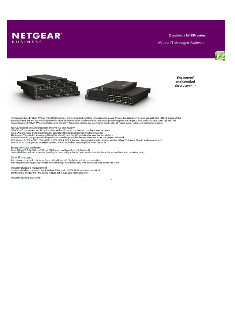 M4350 Datasheet | PDF | I Pv6 | Network Switch