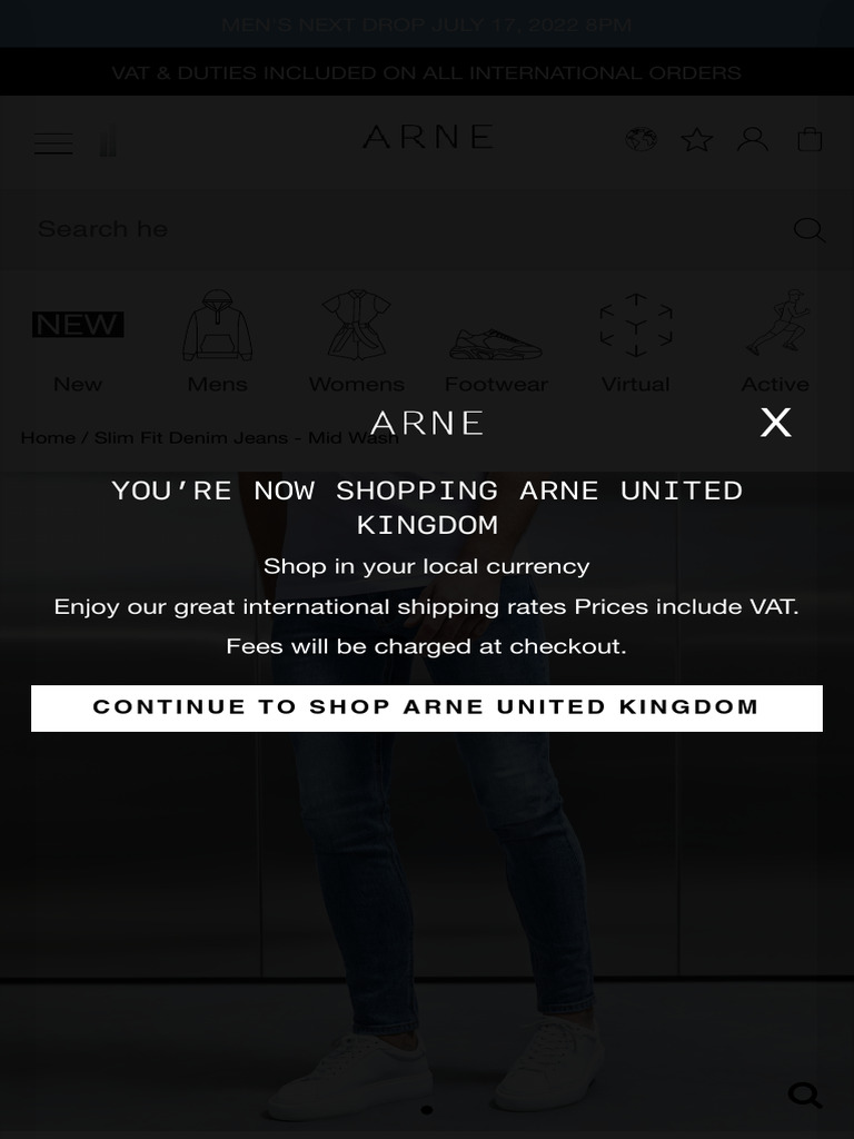 ARNE Men's Mid Wash Denim Jeans in Blue | PDF