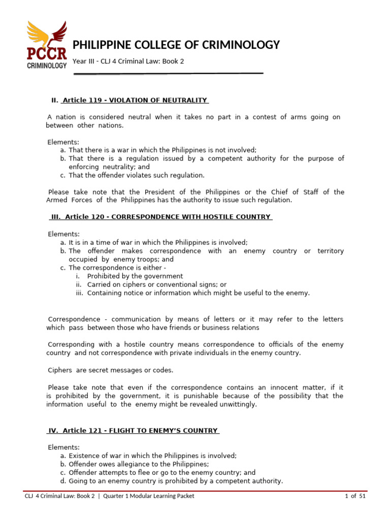 clj4 Art 119 | PDF | Detention (Imprisonment) | Crimes