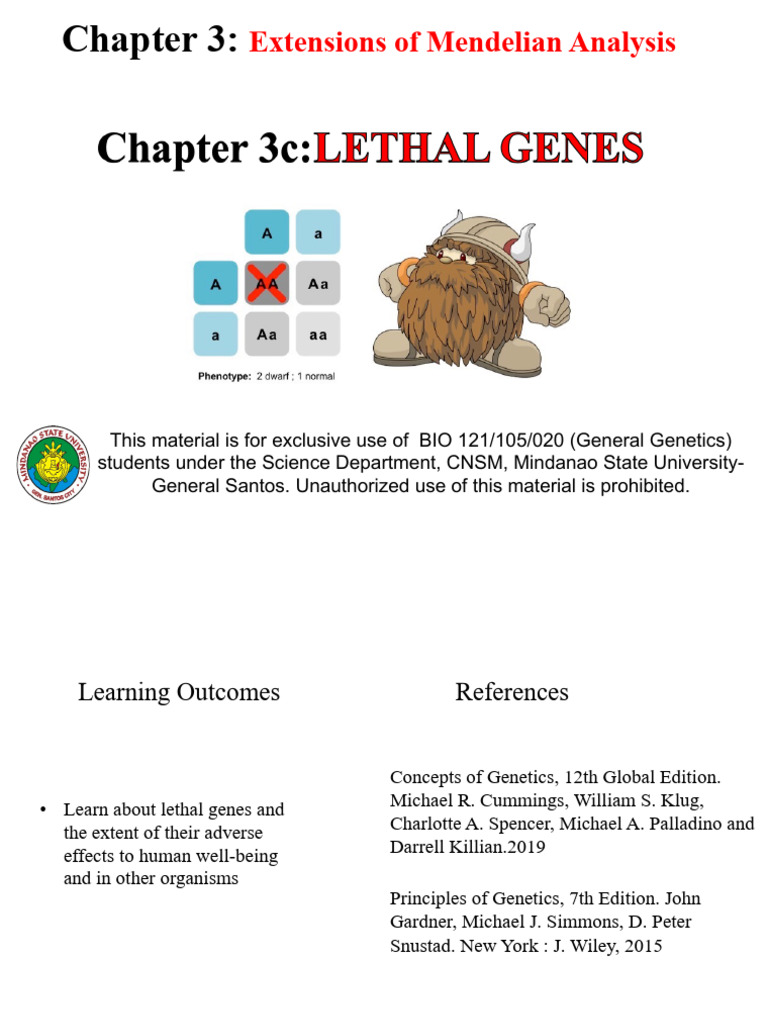 Chapter 3c Lethal Genes Final | PDF | Dominance (Genetics) | Zygosity