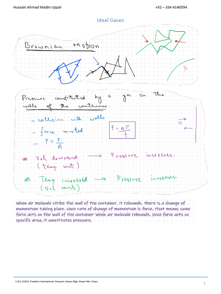 Understanding Ideal Gases and Pressure | PDF | Gases | Classical Mechanics