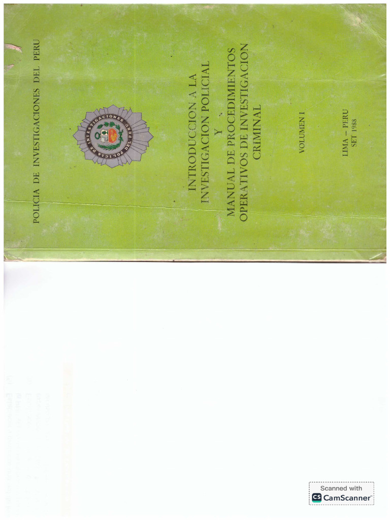 PIP. 1988. Manual de Procedimientos de Investigación Criminal. Perú ...