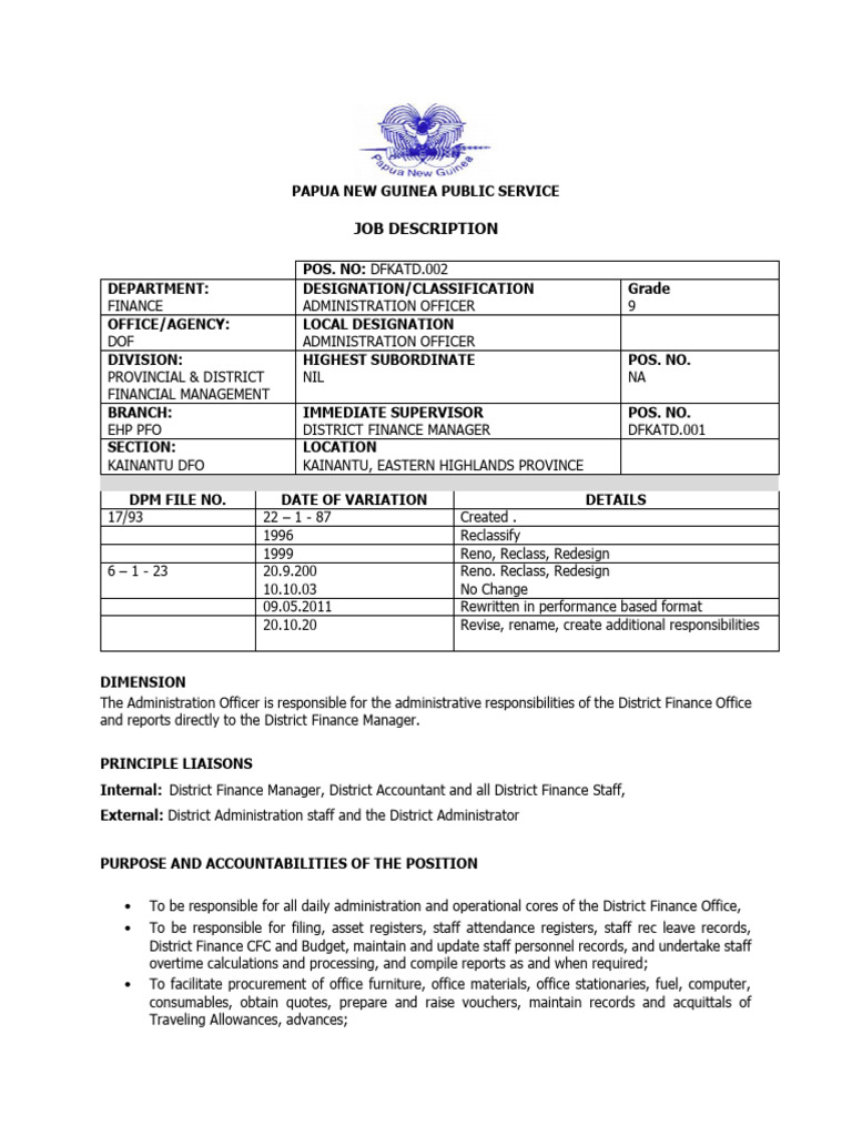 DFKATD.002 Administration Officer | PDF | Business