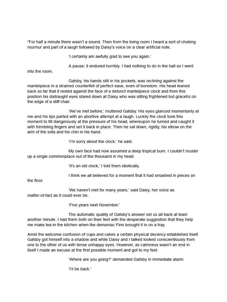 My Extract THE GREAT GATSBY | PDF