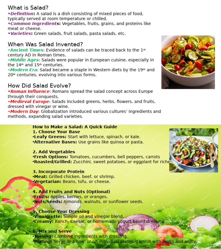 What Is Salad?: - Definition - Common Ingredient - Varieties | PDF ...