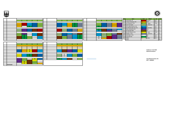 Jadwal Pelajaran 2024-2025 | PDF