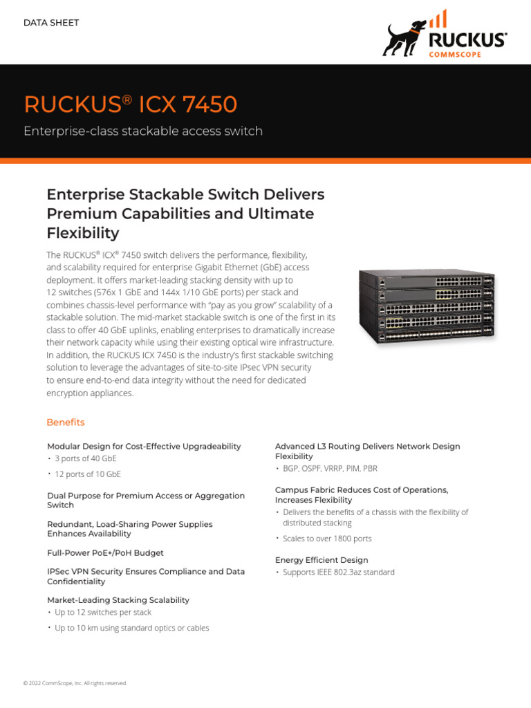 5 Ruckus ICX 7450-24 L2S | PDF | Network Switch | I Pv6