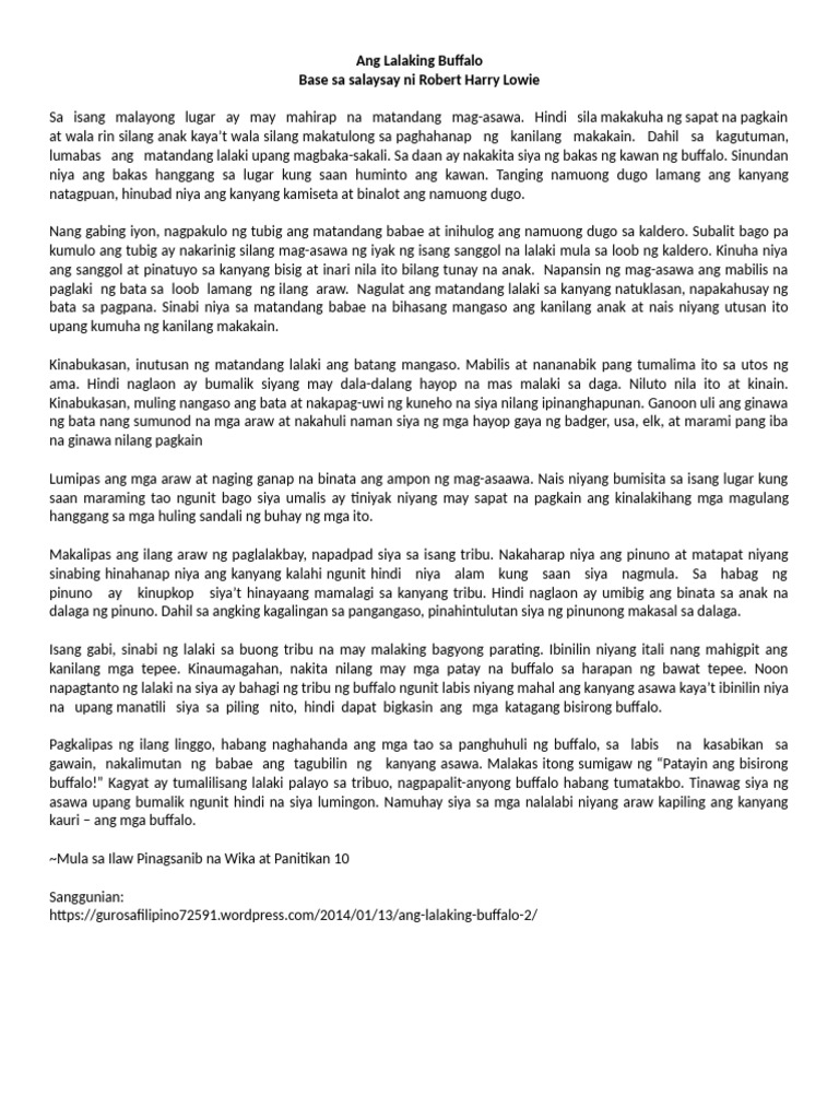 Ang Lalaking Buffalo | PDF