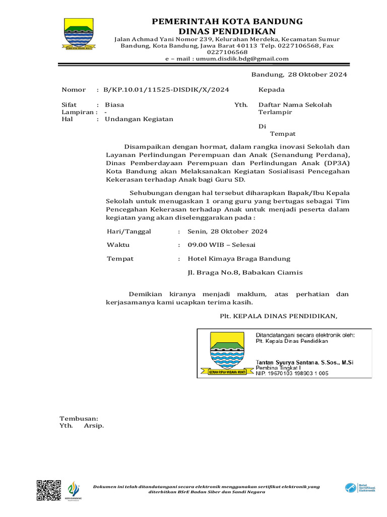 Undangan Kegiatan - TPPK | PDF