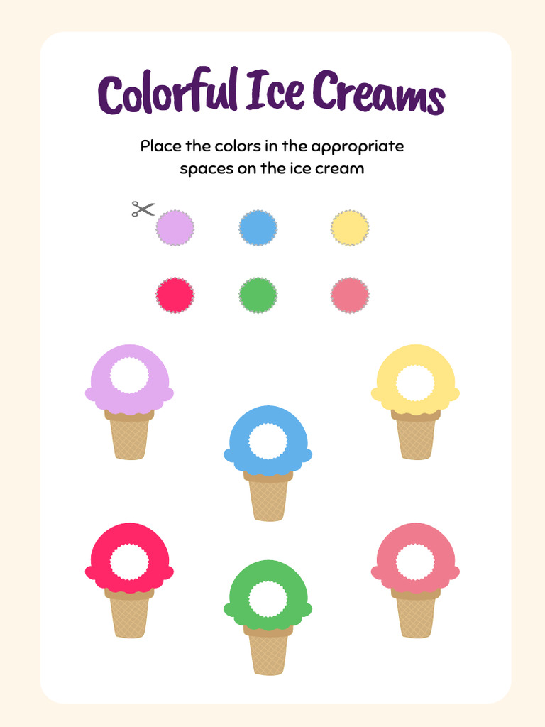 Colorful Fun Cut and Paste Worksheet | PDF