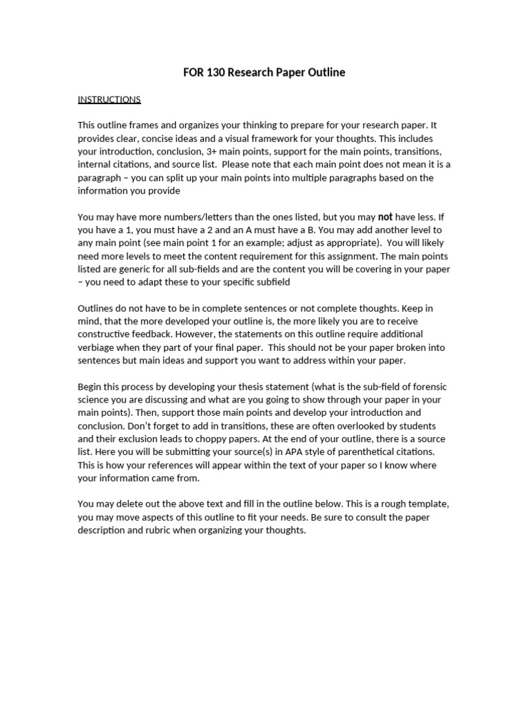 Forensic Science Research Paper Outline | PDF | Forensic Science