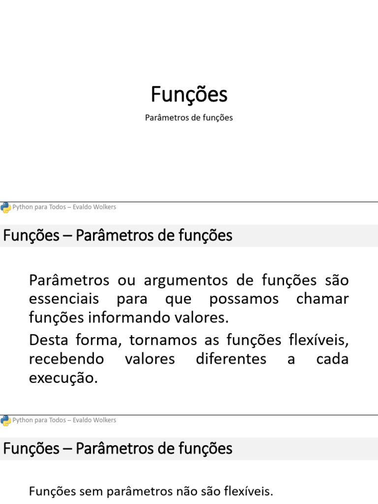 2 Parametrosfuncoes | PDF | Python (linguagem de programação ...