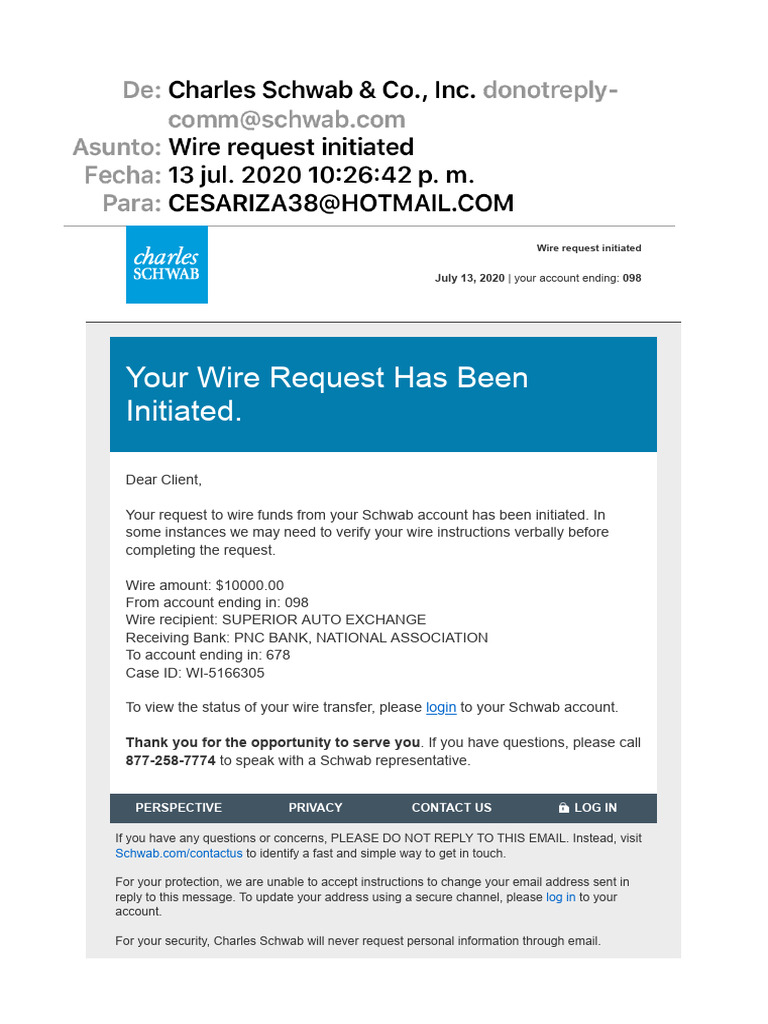 Wire Request Initiated | PDF