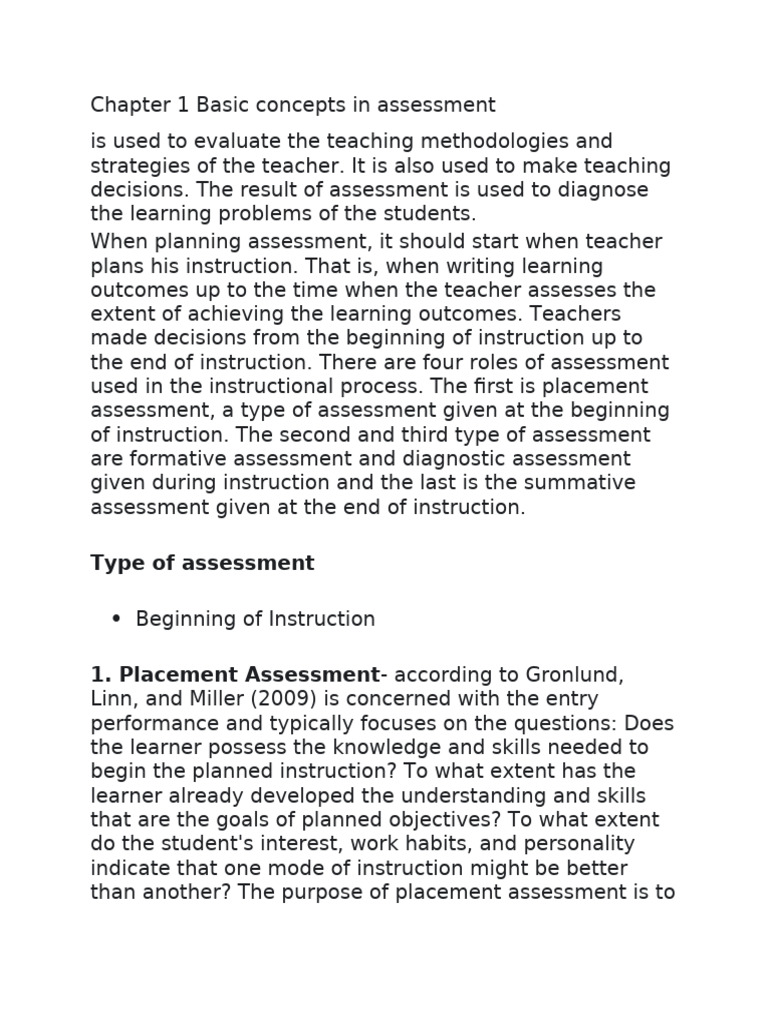 Chapter 1 Basic Concepts in Assessment Handouts | PDF | Educational Assessment | Teaching