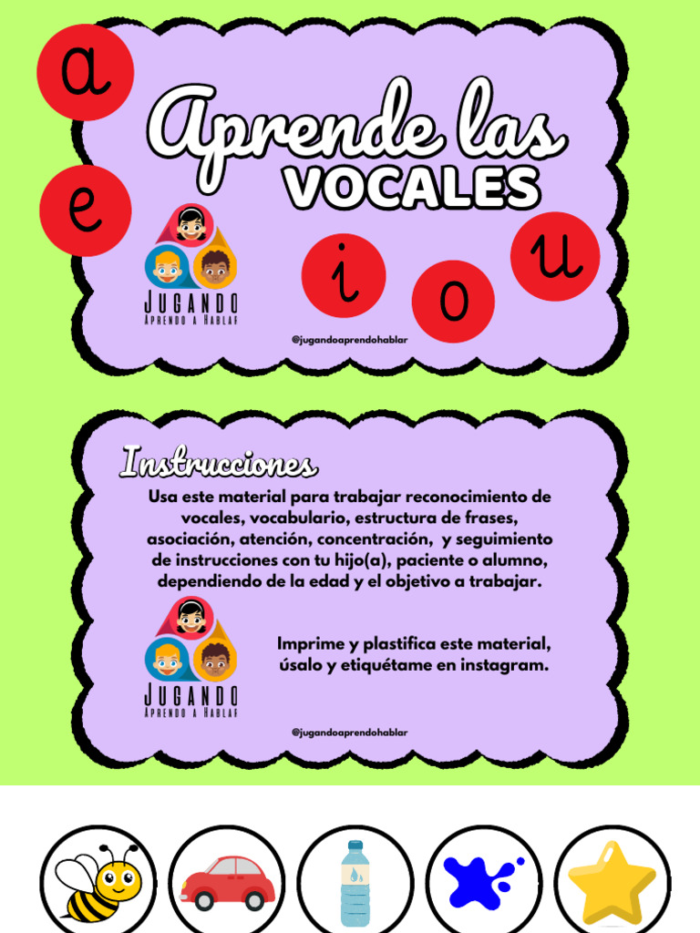 Guia para Aprender Vocales A e I o U | PDF