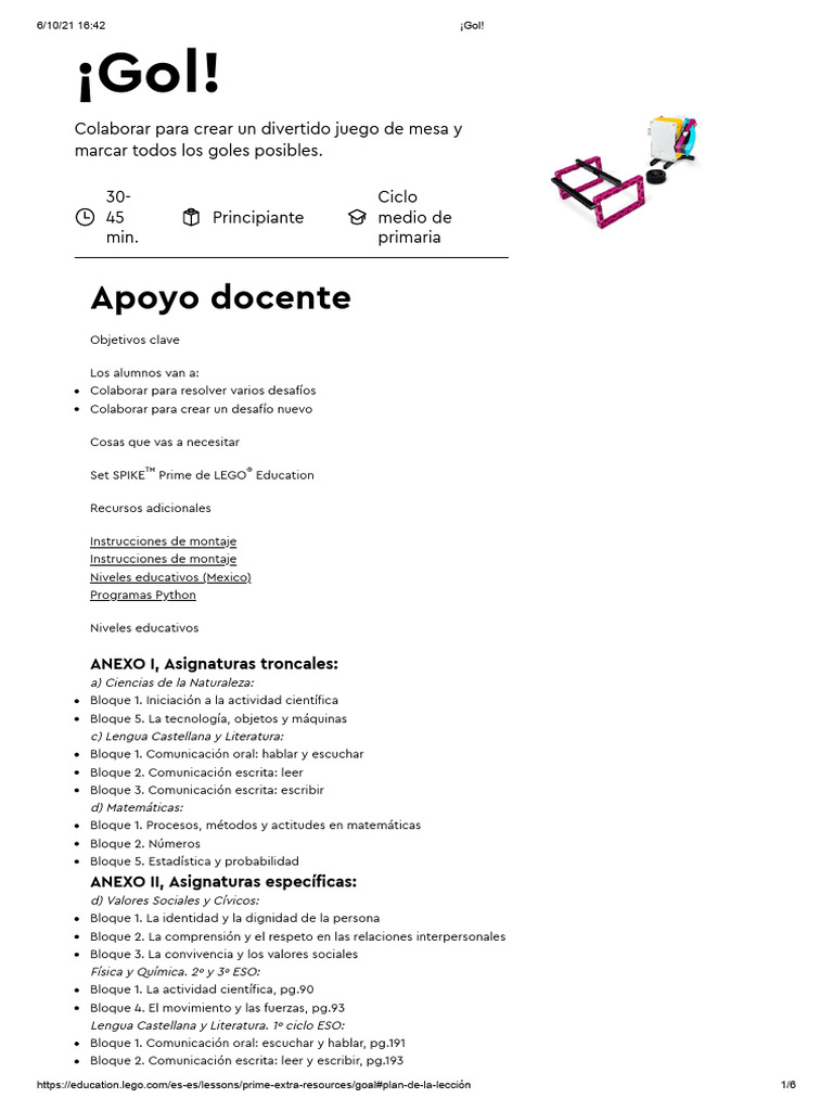 ¡Gol! | PDF | Evaluación | Plan de estudios