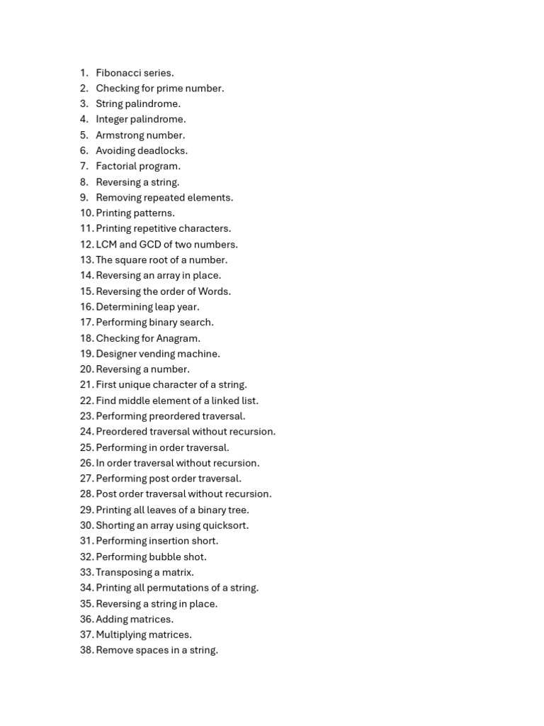 TCS Technical Question | PDF | Teaching Methods & Materials