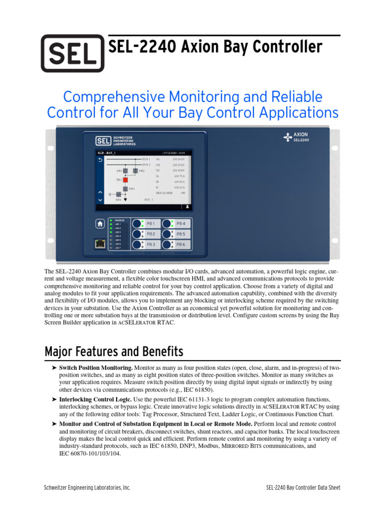 2240 DS-BayController 20240716 | PDF | Electrical Substation | Programmable Logic Controller